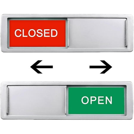 Open Closed Sign, Open Signs Privacy Slide Door Sign Indicator-Silver ...