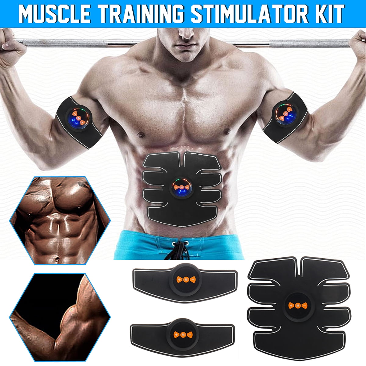 Newest Color Lighting Controller 8 Pads Muscle Trainer Pads Abdomen Arm ...