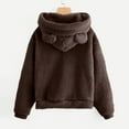 Tuinofas Fall Winter Womens Fluffy Bear Ear Hoodies,Lovely Plush Casual Sweatshirts,Fuzzy Warm ...