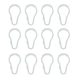 Mainstays Bathroom Plastic Roller Shower Curtain Rings, White, Set of ...