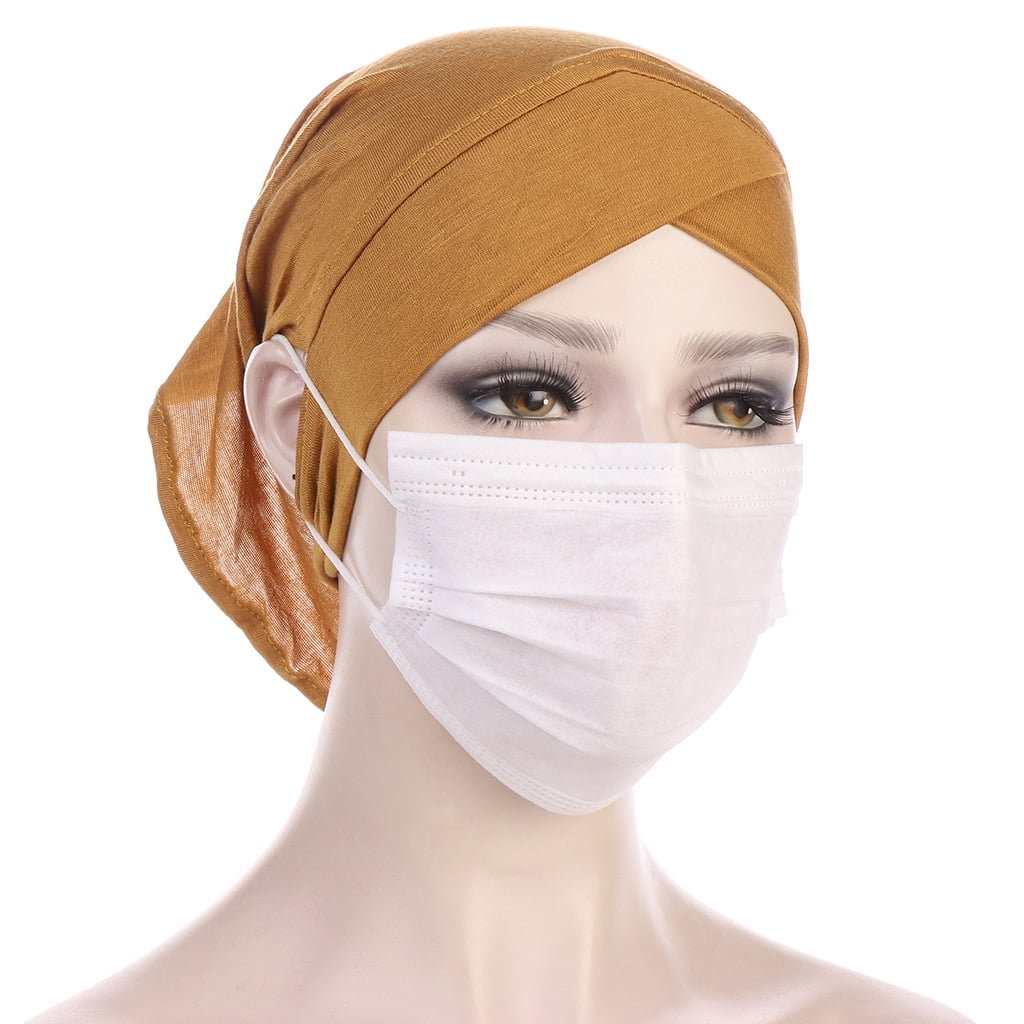 Muslim Under Scarf with Ear Hole Stretch Jersey Inner Hijabs Tube Caps ...
