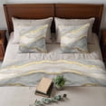 Bed Runner for Cal King Size Bed, Marble Grey 3 Pcs Bedding Runner Set ...