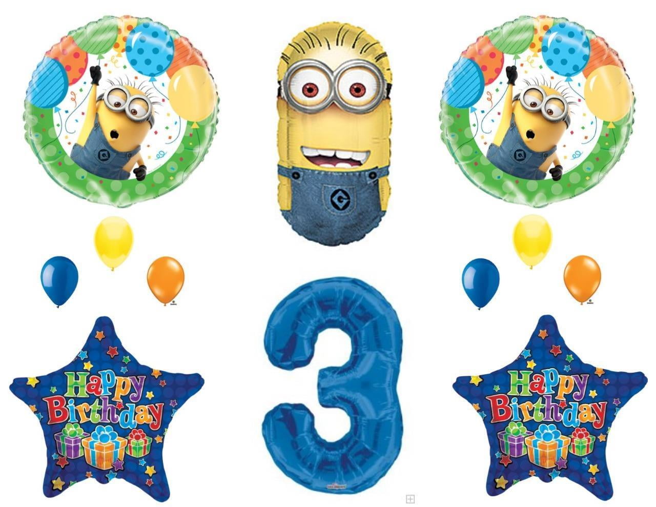 3rd DESPICABLE ME MINIonS Happy Birthday PARTY Balloons Decorations ...