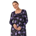 Aria Women’s Knit Velour Long Sleeve Square Neck Nightgown with Pockets ...