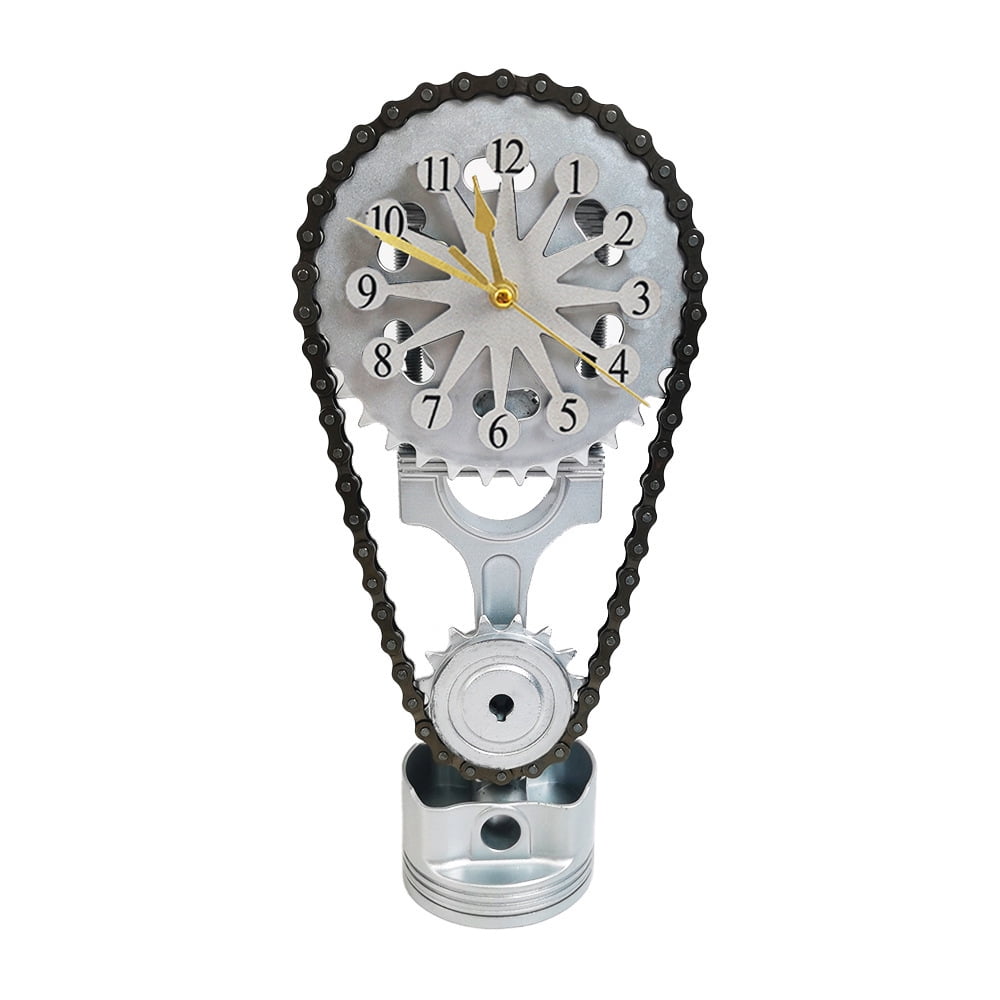 Reloj de engranajes giratorios de edición de metal, reloj de estante ...