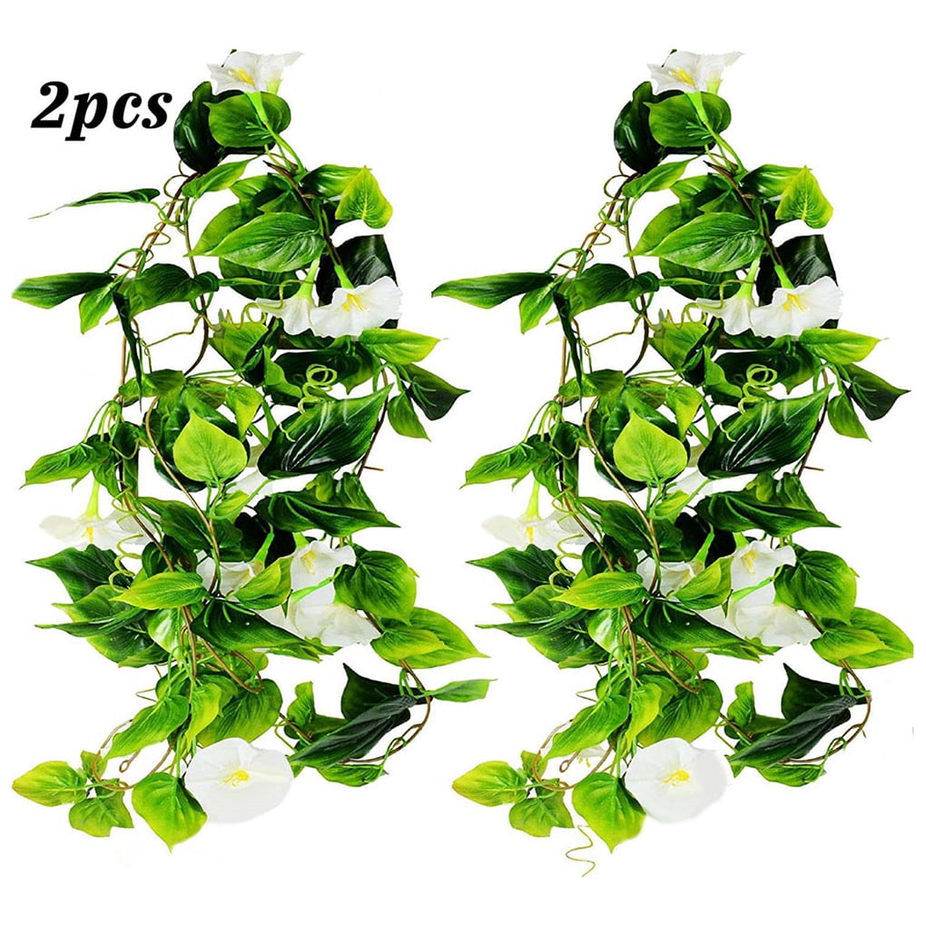 TureClos 2pcs Artificial Vine Morning Glory Hanging Fake Foliage Home ...