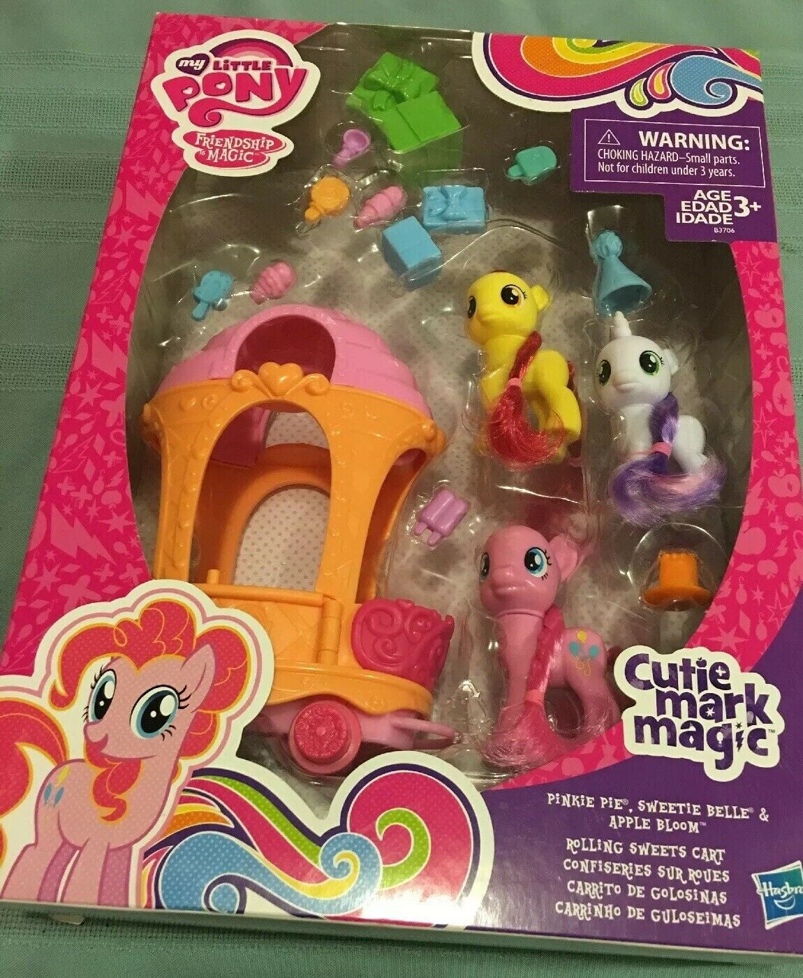 My Little Pony Rolling Sweets Cart With Pinkie Pie Sweetie Belle Apple ...