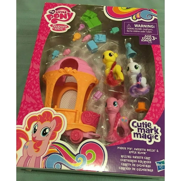 My Little Pony Rolling Sweets Cart With Pinkie Pie Sweetie Belle Apple ...