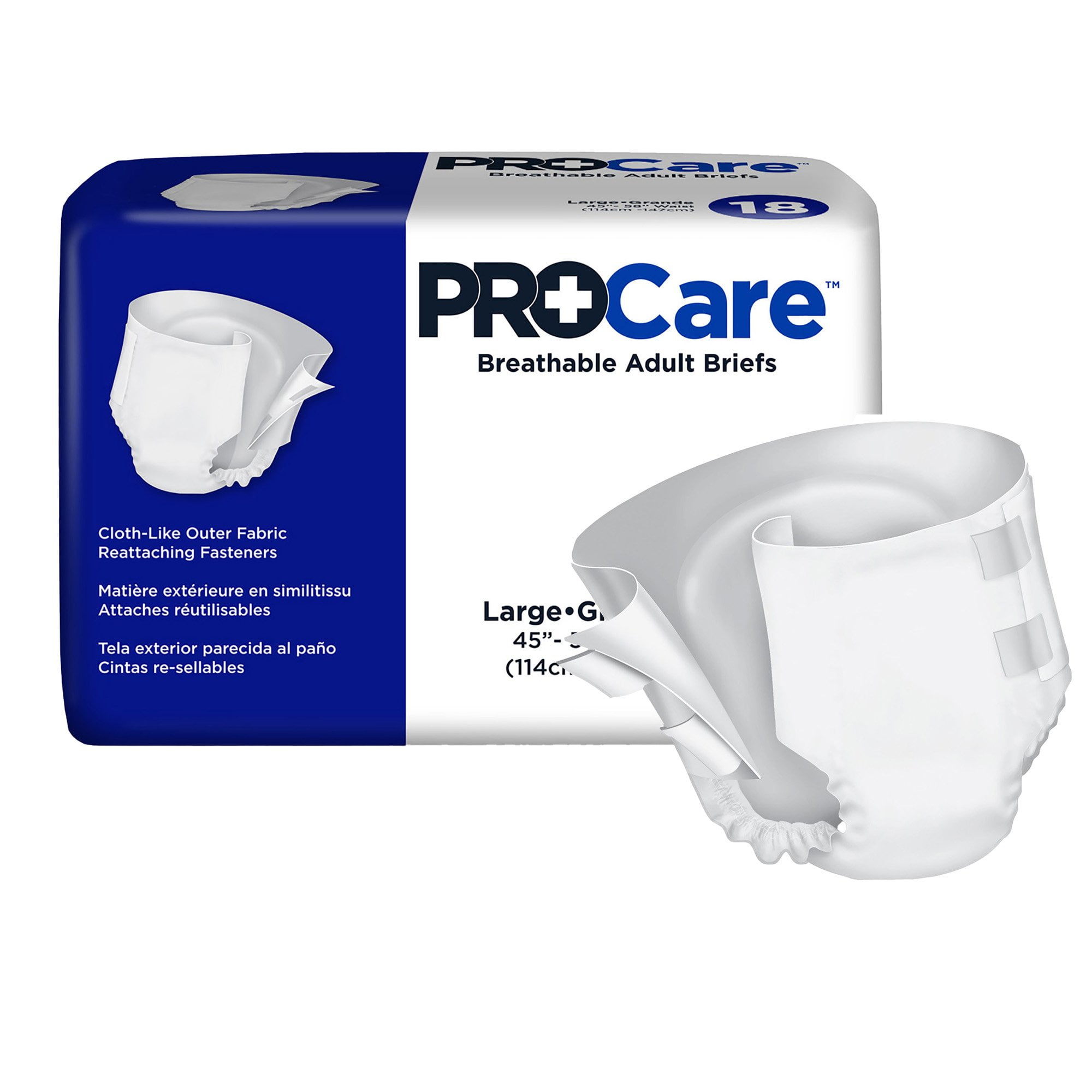 ProCare Adult Incontinence Brief L Heavy Absorbency Breathable, CRB-013 ...