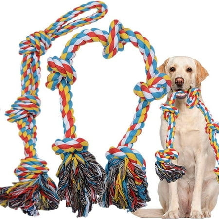 XXL Large Dog Toys Ropes for Aggressive Chewers,5 Knots Nearly ...