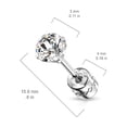 DESIGNICE Surgical Steel Pair Prong Set CZ Gem Stud 3mm Earrings w/ Gem ...