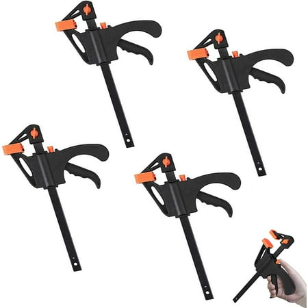 SHARKDOOK 4 Pieces Quick Grip Wood Clamps, Plastic Ratchet Clamps ...