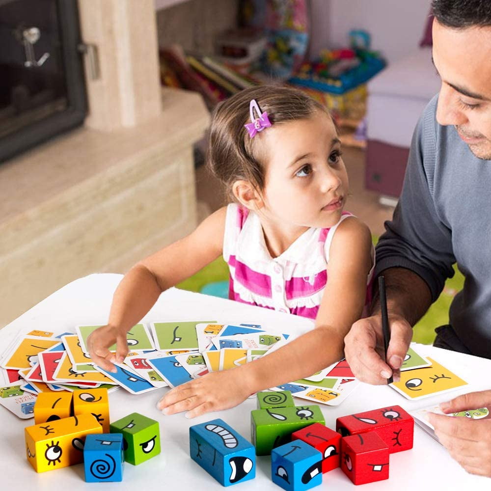 Wooden Building Blocks Montessori Expression Puzzle Face Change Cube ... Wooden Building Blocks Montessori Expression Puzzle Face Change Cube ...