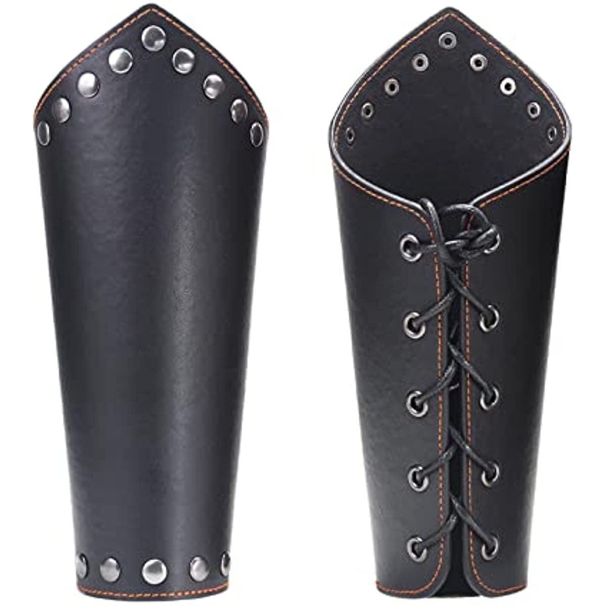 2PCS Men Leather Bracers Arm Armor Cuff Gauntlet Wristband Medieval ...