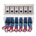 NFTIGB 6 Gang Rocker Switch Panel 12V 24V Blue LED Waterproof SPST On ...