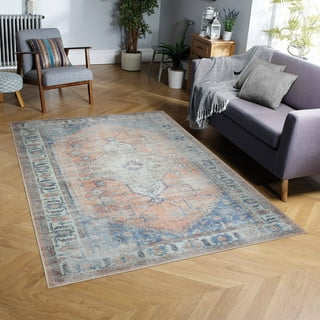 Collections Etc Scroll Border Berber Tufted Skid-Resistant Accent Slice ...