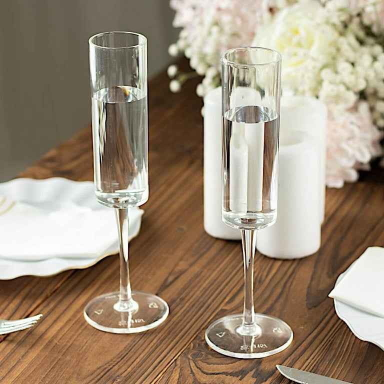 Cylindrical champagne glasses store