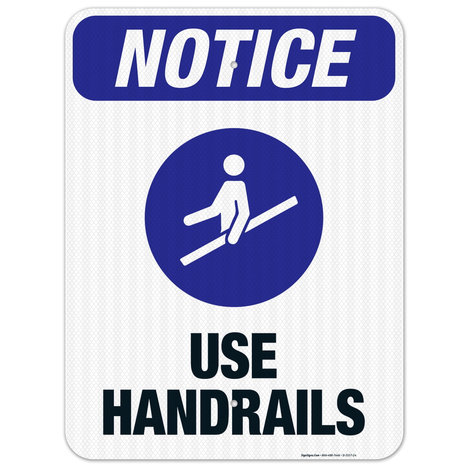 Use Handrails Sign, ANSI Notice Sign, - Walmart.com