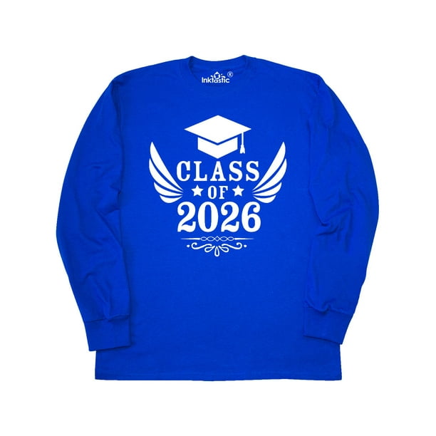 INKtastic Class Of 2026 With Graduation Cap And Wings Long Sleeve T inktastic-class-of-2026-with-graduation-cap-and-wings-long-sleeve-t
