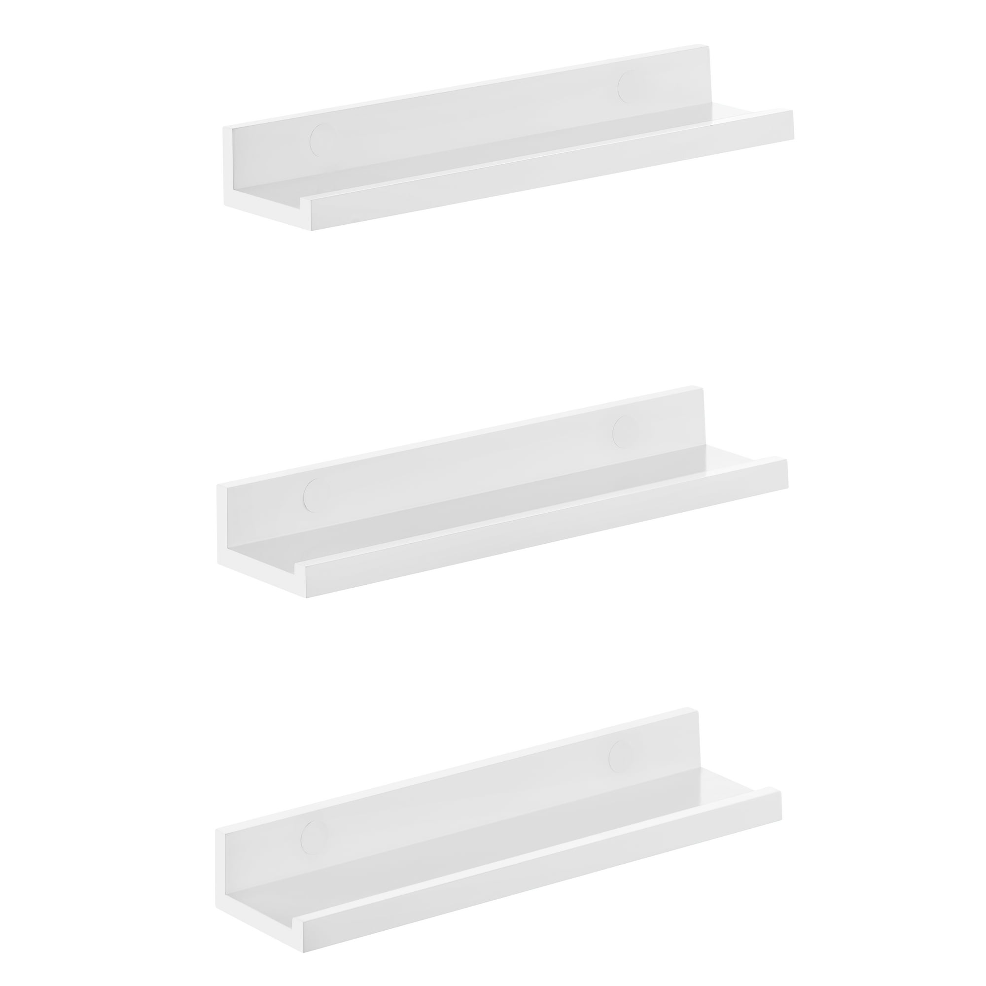 Songmics 15-Inch Floating Shelves  Set Of 3 Wall Mounted Wall Shelf  White 15 Inch