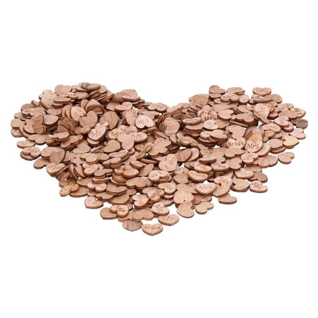 ANGGREK Wooden Slice,500Pcs Heart‑Shape Chips Wood Grain Slice ...