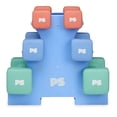 POPSUGAR 32lb Neoprene Dumbbell Set with Rack, 3lb, 5lb & 8lb Hand ...