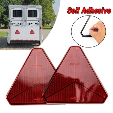 HUSERYT Red Triangle Reflector, Triangle Reflector for Trailer, Self ...