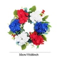 4th of July Artificial Red White Blue Flower Wreath - Patriotic Theme ...