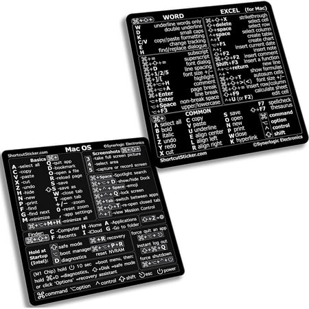 Mac OS (M1+Intel) + Word/Excel (for Mac) Quick Reference Guide Keyboard ...