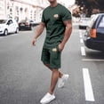 CONZONE Mens 2 Peice Track Suits Graphic Short Sleeve Workout Tshirt ...