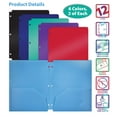 3 Hole Punch Pocket Folders, Bulk Pack, Sturdy Plastic 2 Pocket Folders ...