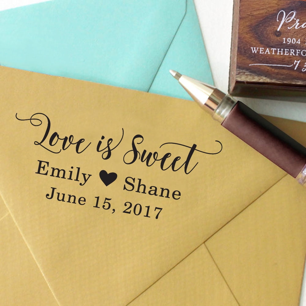 Self Inking Wedding Invitation Rubber Stamp Personalized Custom Wedding ...