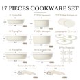 Carote Nonstick Cookware Sets, 17 Pcs Granite Non Stick Pots and Pans ...