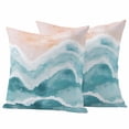 Aqua Coastal Beach Outdoor Waterproof Throw Pillow Covers 20x20 Set of ...