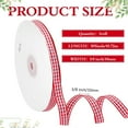 50 Yards Red and White Gingham Ribbon 3/8 inch Red Plaid Checkered ...