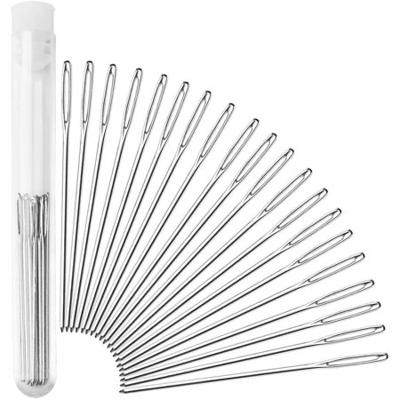 Roofei Needles with Large Eyes, 20 Pieces Sharp Point Needles Sewing ...