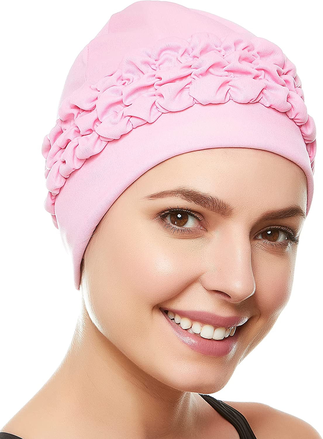 Beemo Women’s Ruffle Swim Bathing Cap - Light Pink - Walmart.com