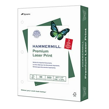 Hammermill Printer Paper, 24lb Premium White Laser Print, 8.5x11, 3 ...