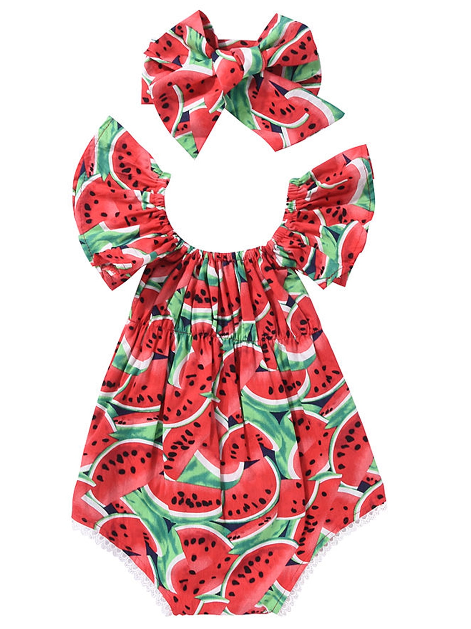 Dewadbow Summer Newborn Baby Girl Watermelon Romper Jumpsuit Outfits ...
