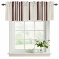 Brown Leaf Stripe 2 Panels Kitchen Valance, Country Vintage Minimalist ...