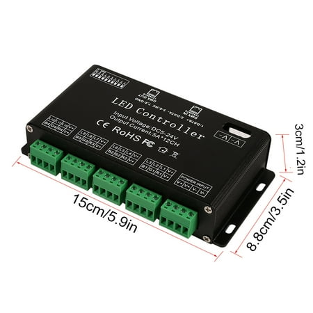 LED Controller, DMX512/1990 Controller DMX LED Controller Black Color DMX LED Decoder, DMX LED ...