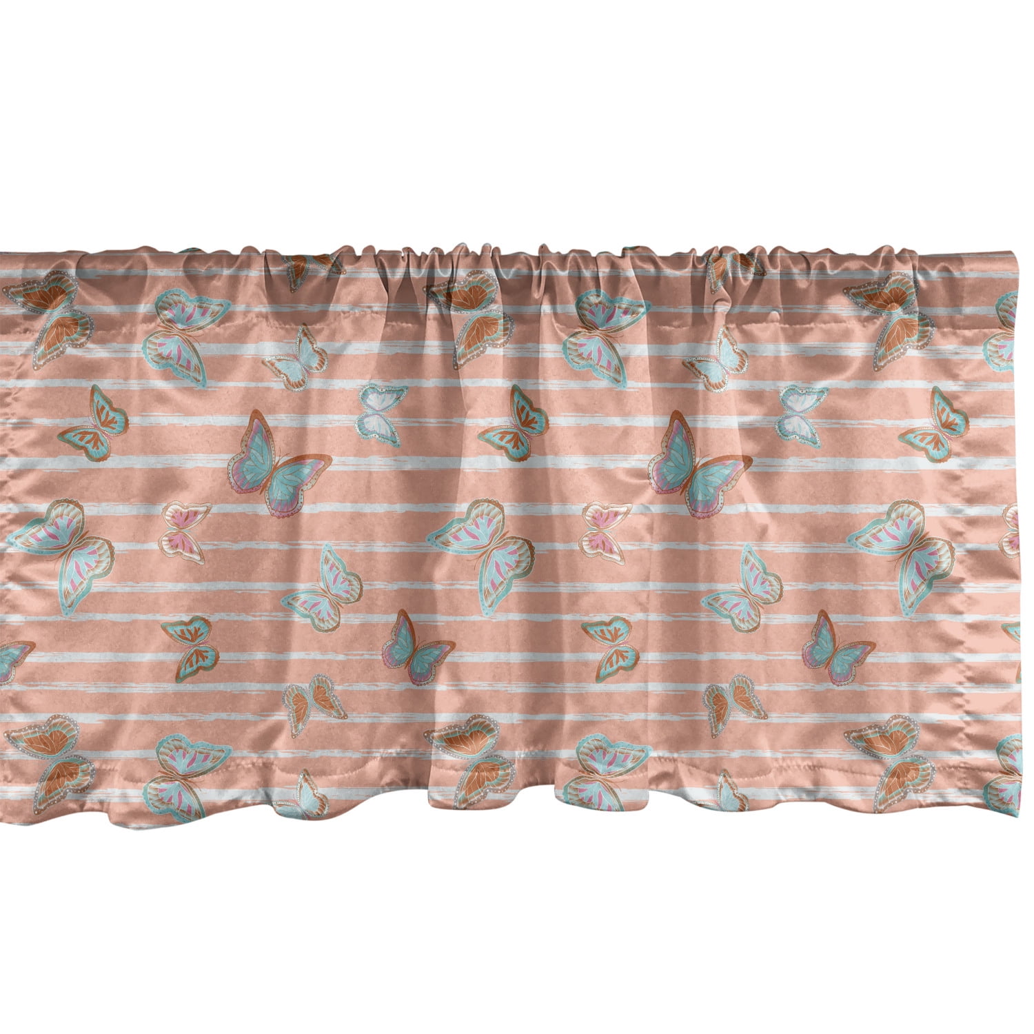 Spring Window Valance Pack of 2, Abstract Ornamental Continuous Flying ...