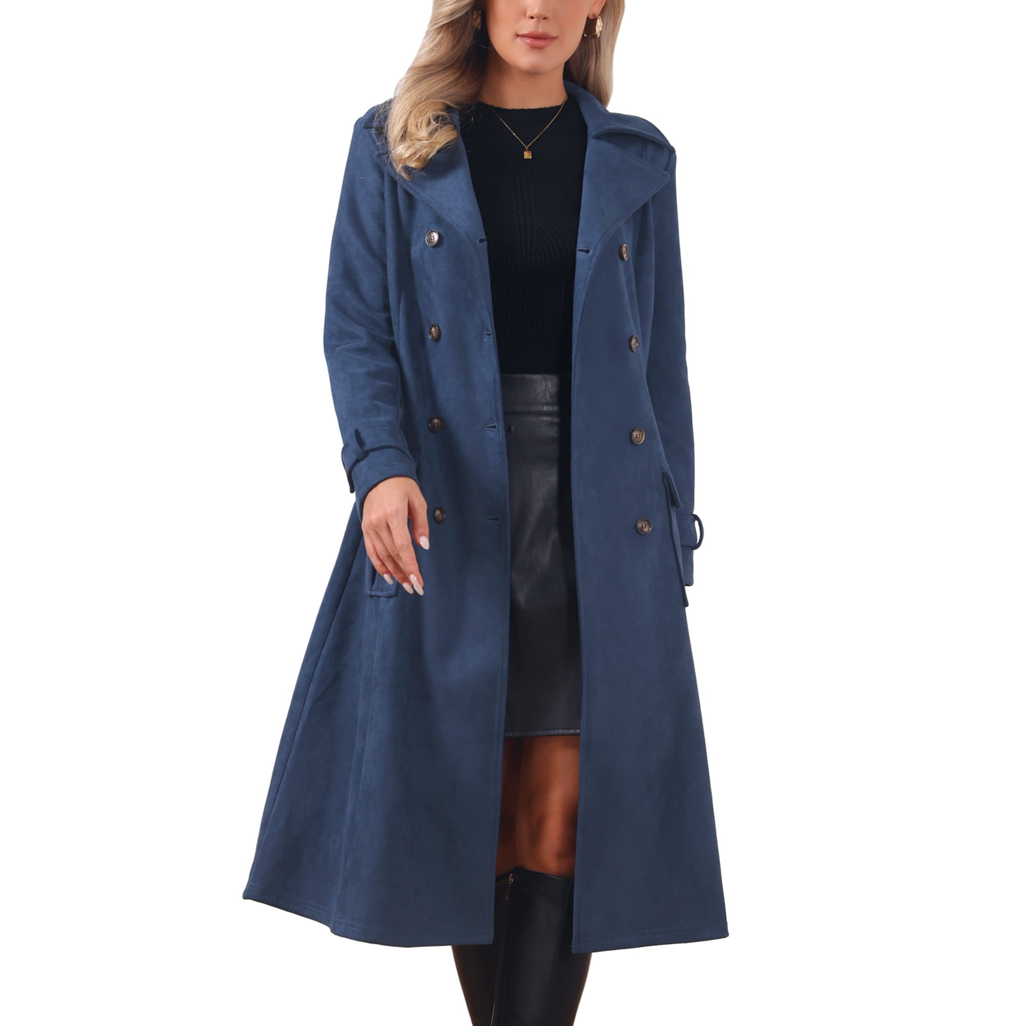 Click here for Inspire Chic Faux Suede Trench Coat For Womens Not... prices