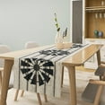 Retro Windmill Table Runner, Rustic Farmhouse Wood Grain Country Style ...