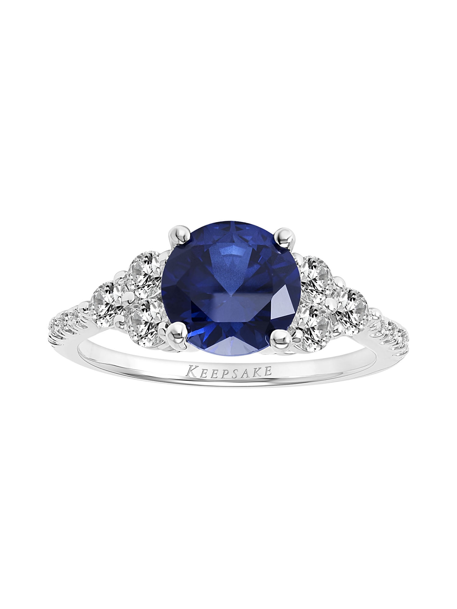 3 Carat T.G.W. Created Blue and White Sapphire and Diamond-Accent ...