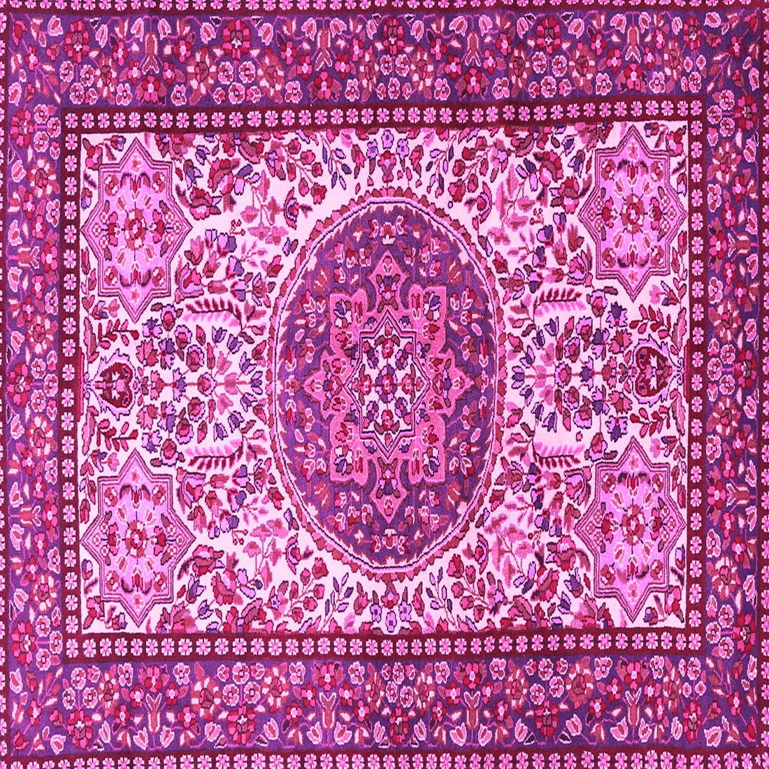 Ahgly Company Indoor Square Persian Pink Traditional Area Rugs, 6 ...
