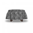 Black and White Ottoman Cover, Classic Ink Art, 2 Piece Slipcover Set ...