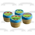 TMNT Birthday Cake Decorations: 24 Edible Cupcake Toppers featuring Donatello, Michaelangelo ...