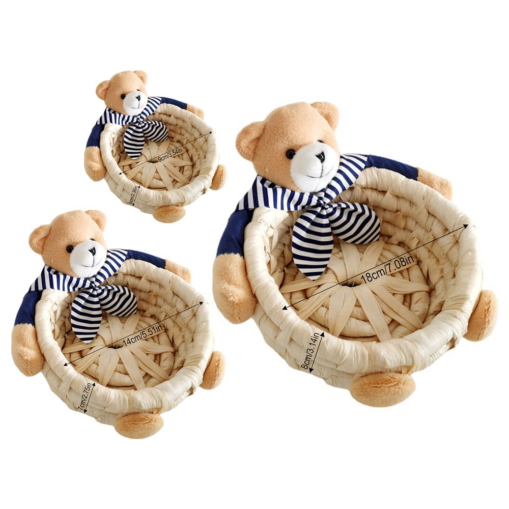 3PCS Storage Basket,Bear Basket Sundries Storage Basket,Kids Toy ...