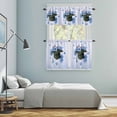 Blue Graduation Cap Kitchen Curtains Set for Windows, Rose Flower ...